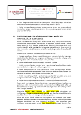 HSE Plan Pertamina/CSMS Pertamina untuk bekerja di ketinggian | PDF