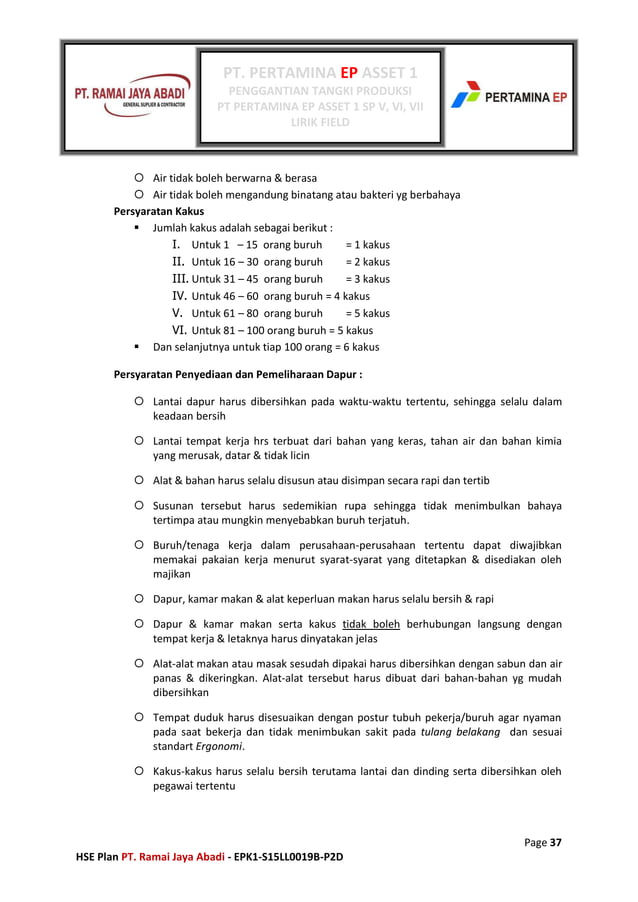 HSE Plan Pertamina/CSMS Pertamina untuk bekerja di ketinggian | PDF