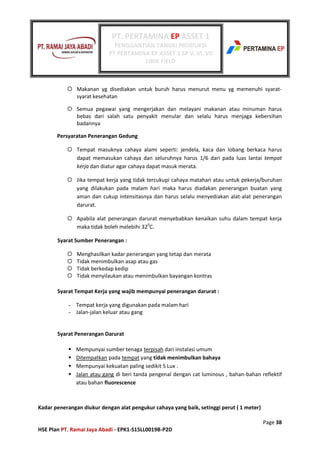 HSE Plan Pertamina/CSMS Pertamina untuk bekerja di ketinggian | PDF