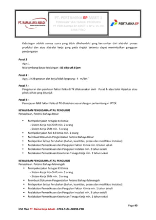 HSE Plan Pertamina/CSMS Pertamina untuk bekerja di ketinggian | PDF
