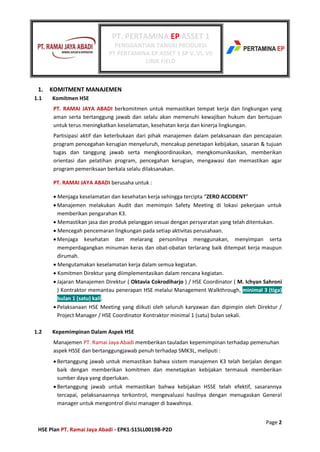 HSE Plan Pertamina/CSMS Pertamina untuk bekerja di ketinggian | PDF