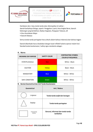 HSE Plan Pertamina/CSMS Pertamina untuk bekerja di ketinggian | PDF