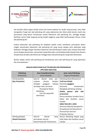HSE Plan Pertamina/CSMS Pertamina untuk bekerja di ketinggian | PDF
