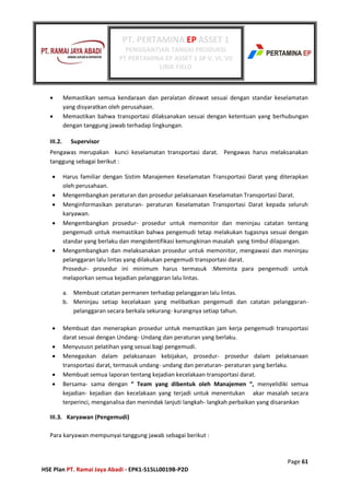 HSE Plan Pertamina/CSMS Pertamina untuk bekerja di ketinggian | PDF