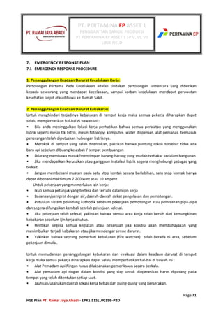 HSE Plan Pertamina/CSMS Pertamina untuk bekerja di ketinggian | PDF