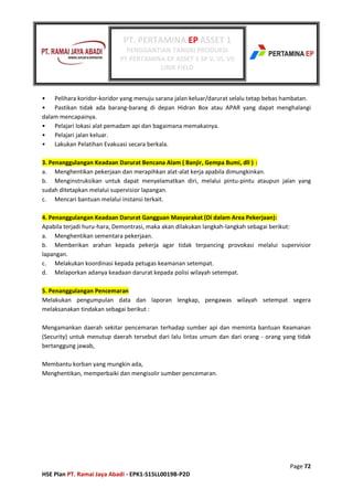 HSE Plan Pertamina/CSMS Pertamina untuk bekerja di ketinggian | PDF