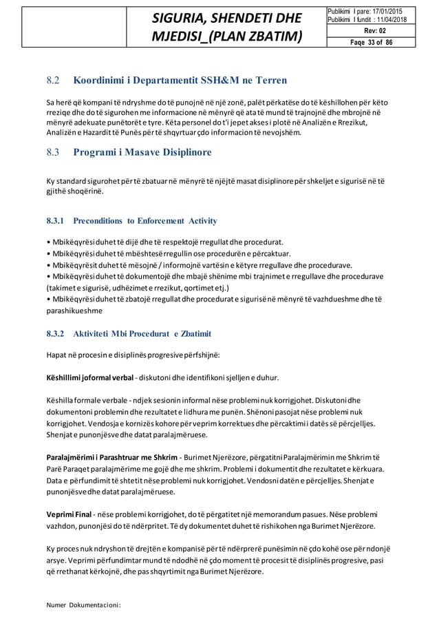 Hse plan zbatim ''siguria shendeti dhe mjedisi'' 2018.04.11 .rev.03