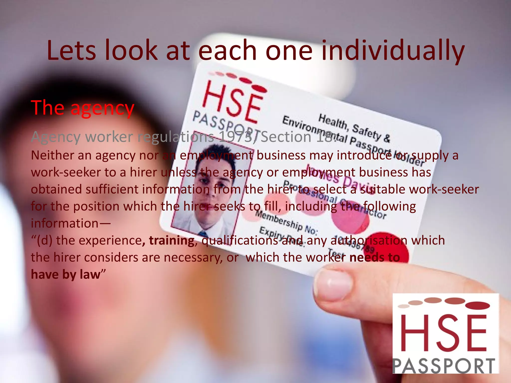 Hse presentation health safety_passport scheme_november 2011 | PPT