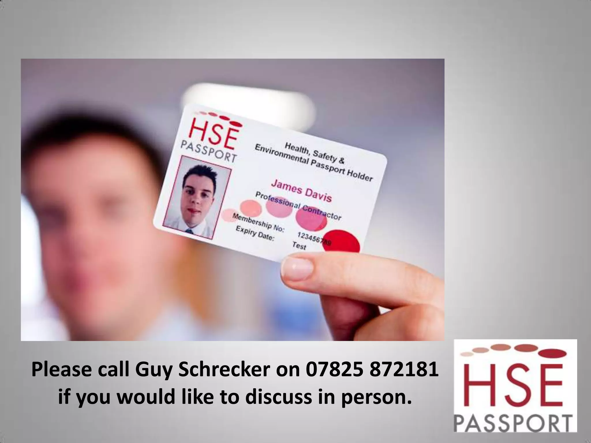 Hse presentation health safety_passport scheme_november 2011_1 | PPTX