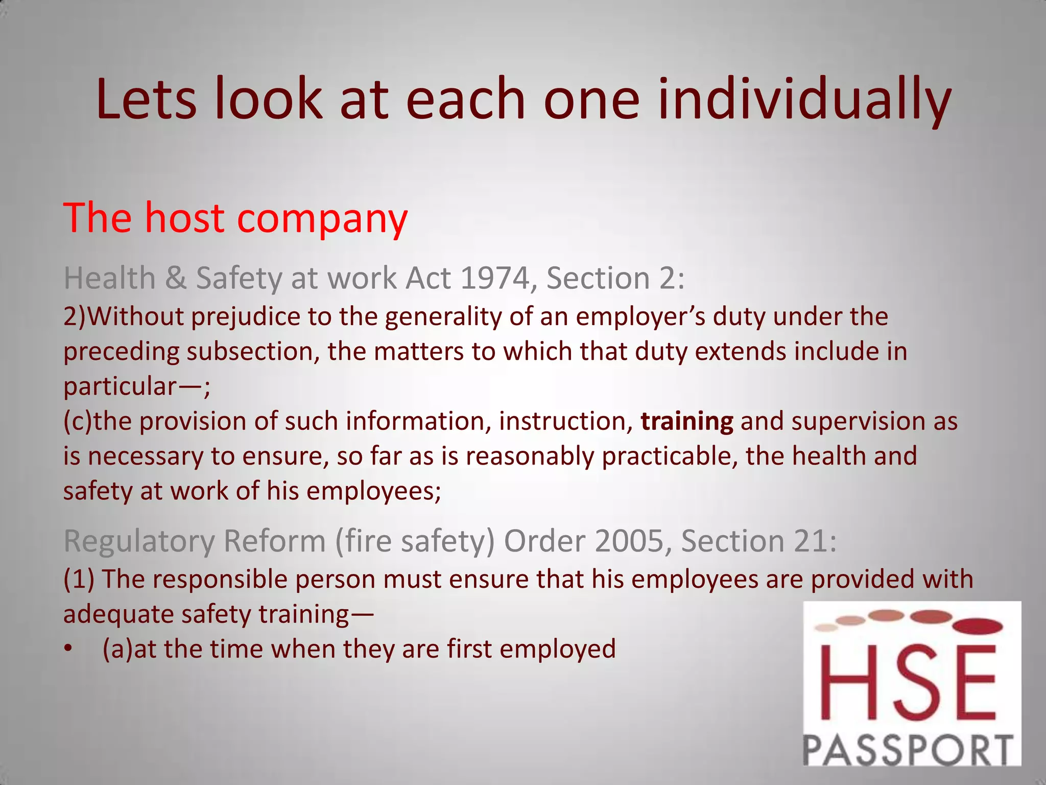 HSE Presentation Health & Safety Passport Scheme 2011 | PPT