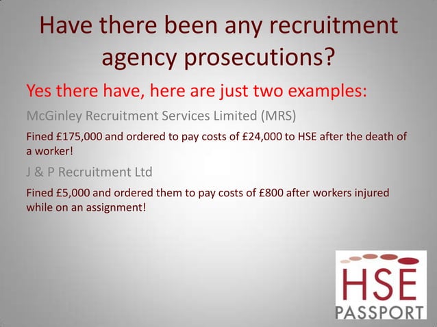 HSE Presentation Health & Safety Passport Scheme 2011 | PPT