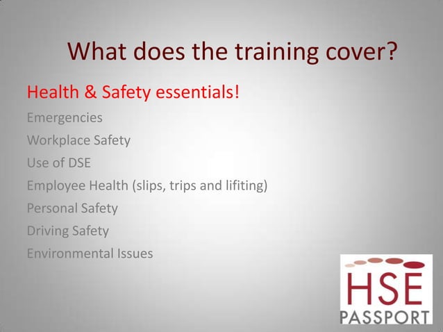 HSE Presentation Health & Safety Passport Scheme 2011 | PPT