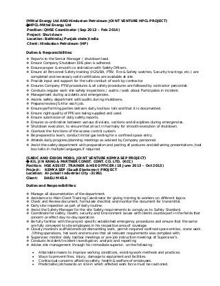 QHSE Safety Advisor CV