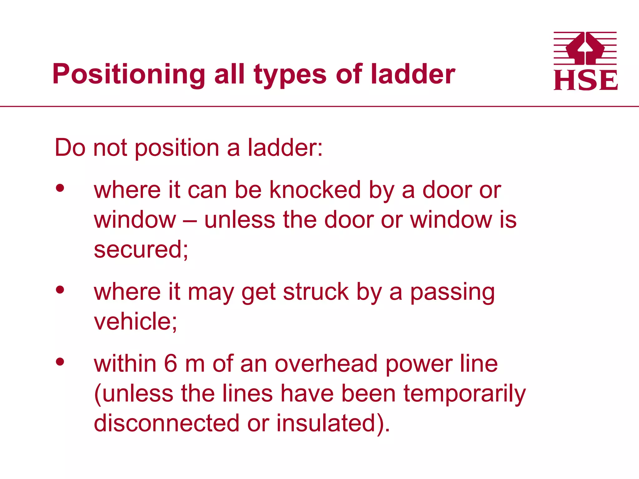 A toolbox talk on leaning ladder and stepladder safety | PPT