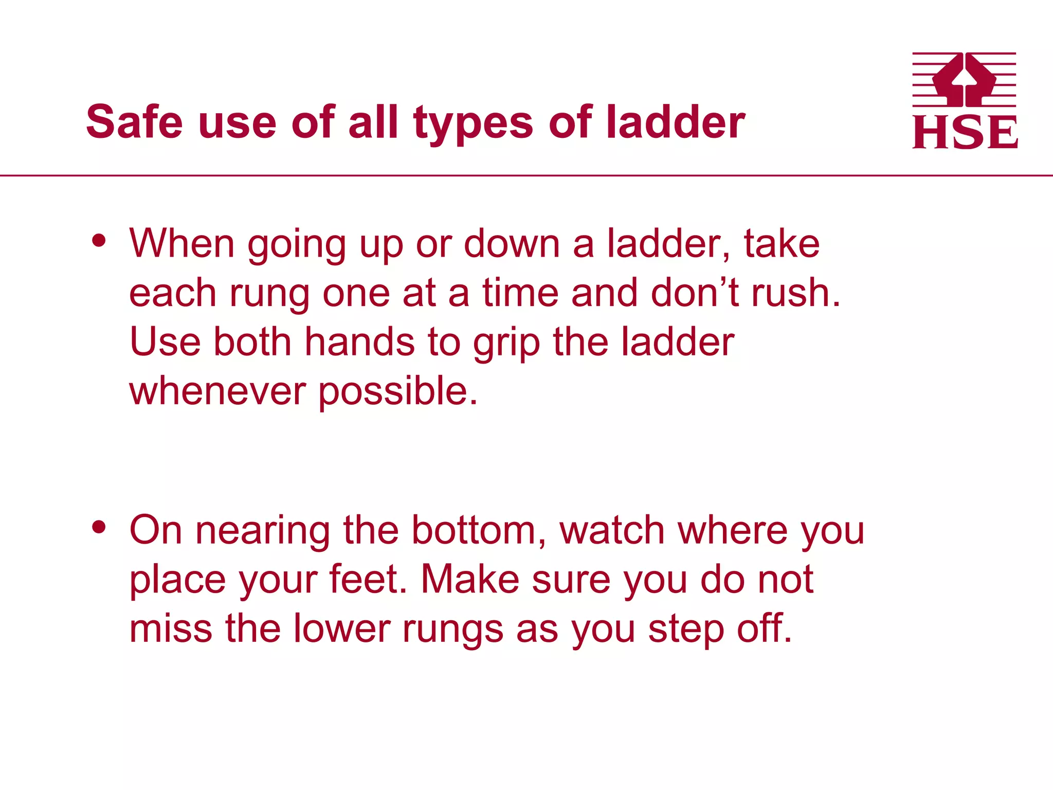 A toolbox talk on leaning ladder and stepladder safety | PPT