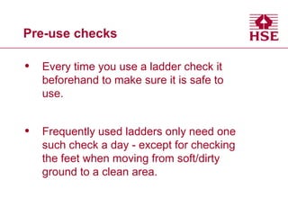 A toolbox talk on leaning ladder and stepladder safety | PPT