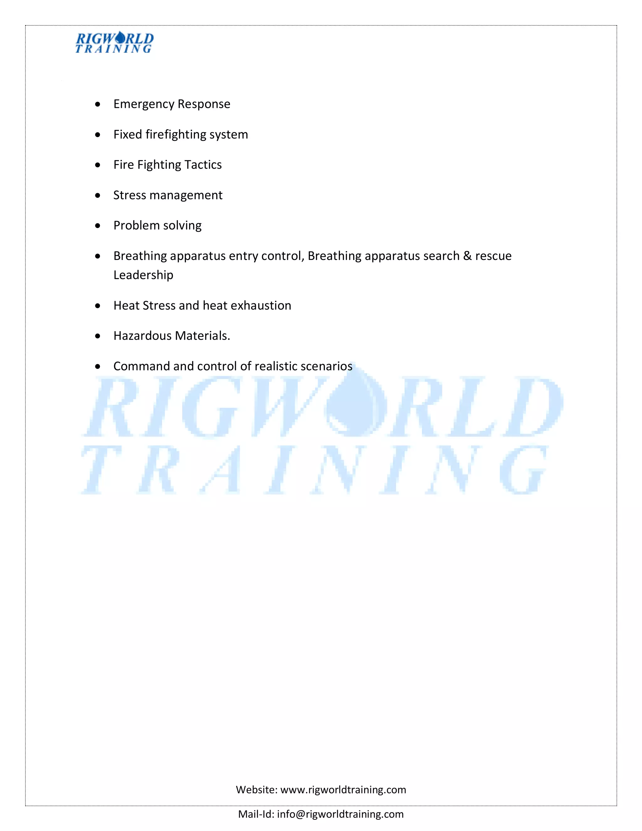 HSE Training Course - RigWorld Training Center | PDF