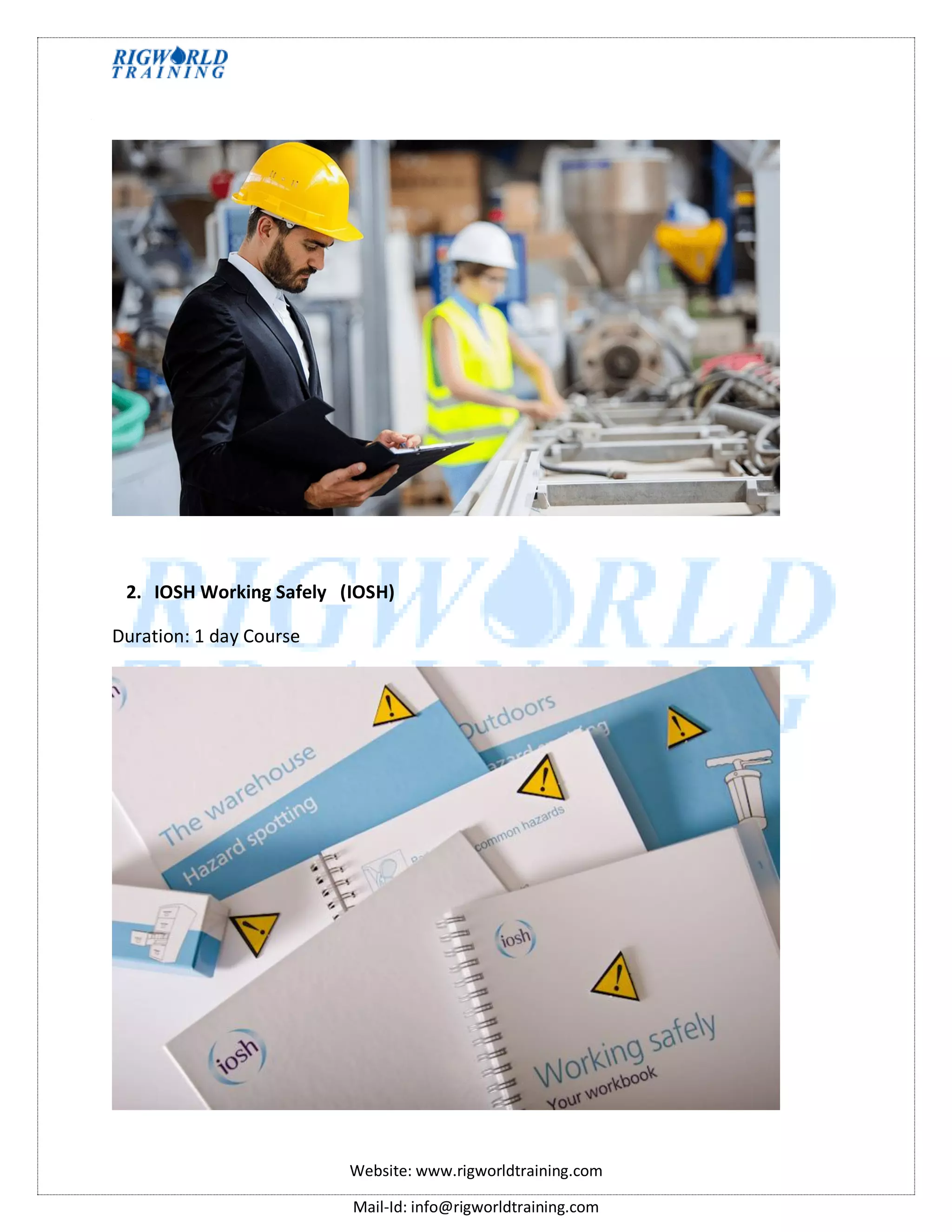 HSE Training Course - RigWorld Training Center | PDF