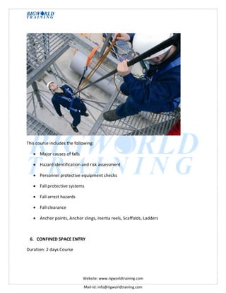 HSE Training Course - RigWorld Training Center | PDF