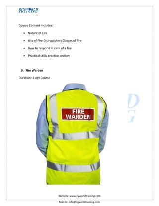 HSE Training Course - RigWorld Training Center | PDF