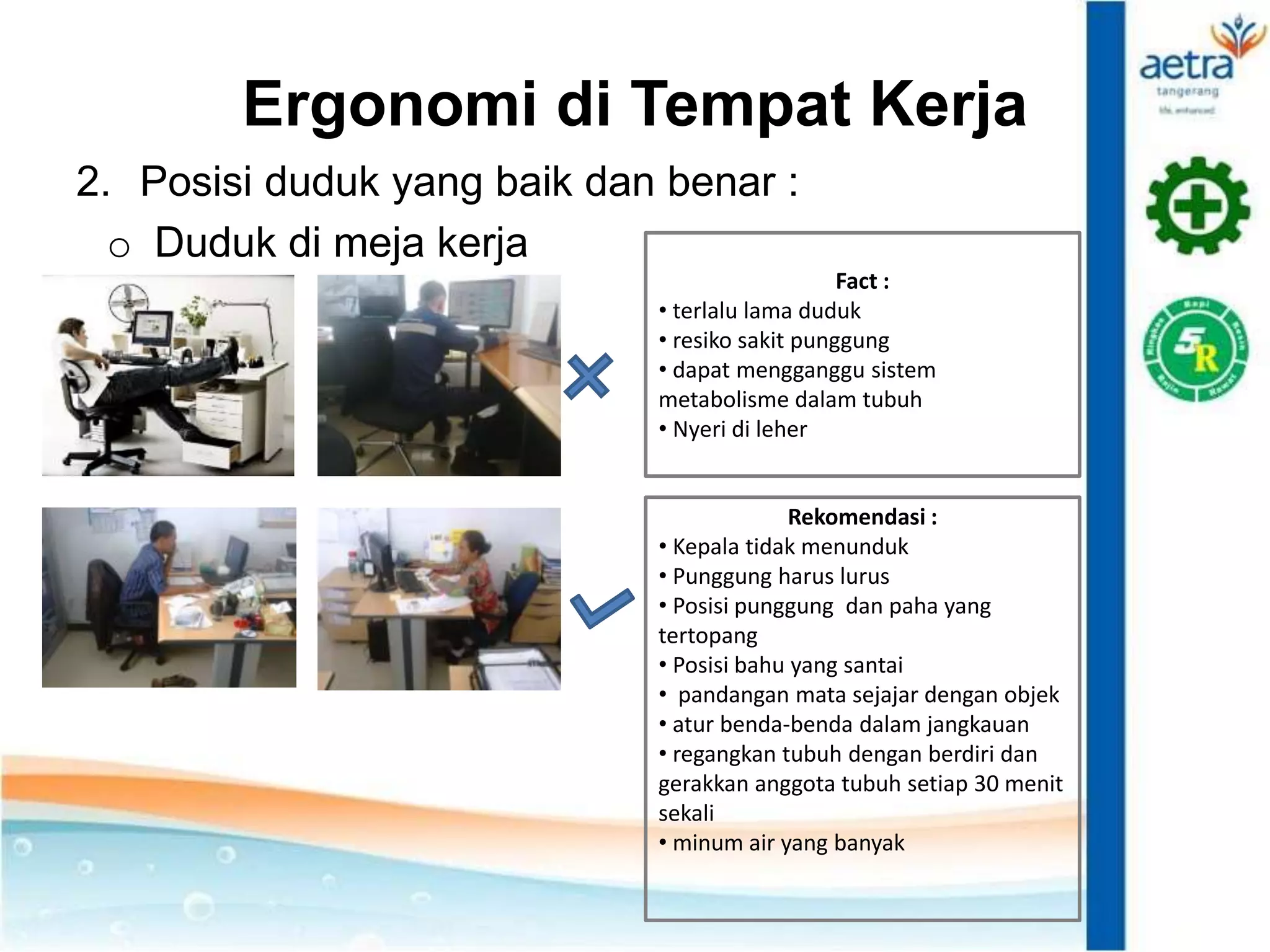HSE Training Ergonomi (17 feb 2016) | PPTX