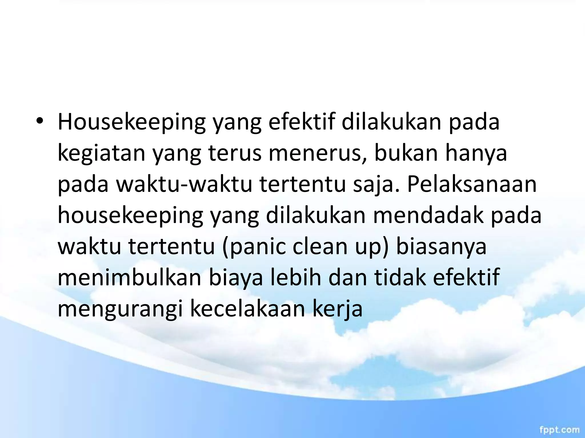 HSE Training Housekeeping (23 des 2016) | PPTX