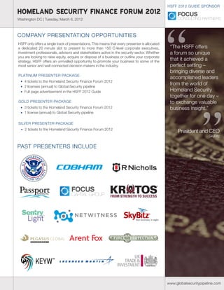 Hsff 2012 Brochure | PDF | Business Expos & Conferences | Events