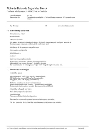 Hs formol 40 % merck | PDF