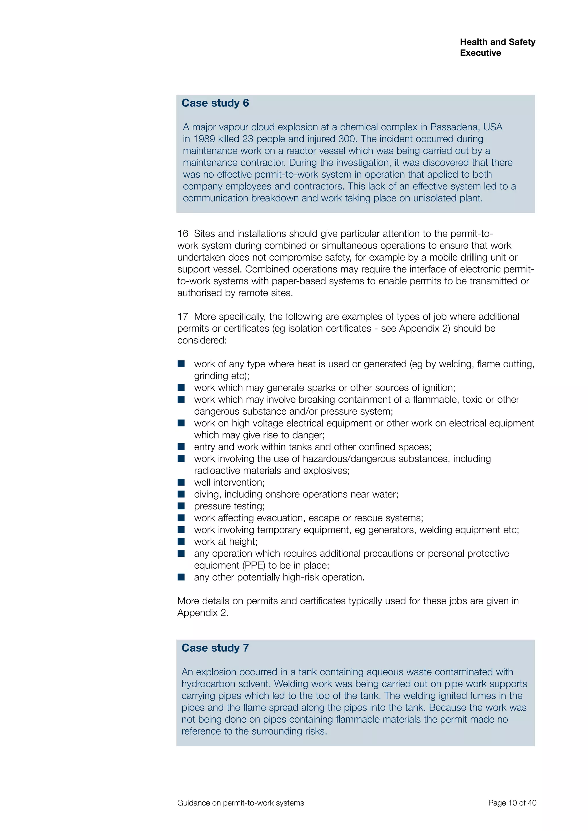 Hsg250 guidance on_permit_to_work_systems | PDF