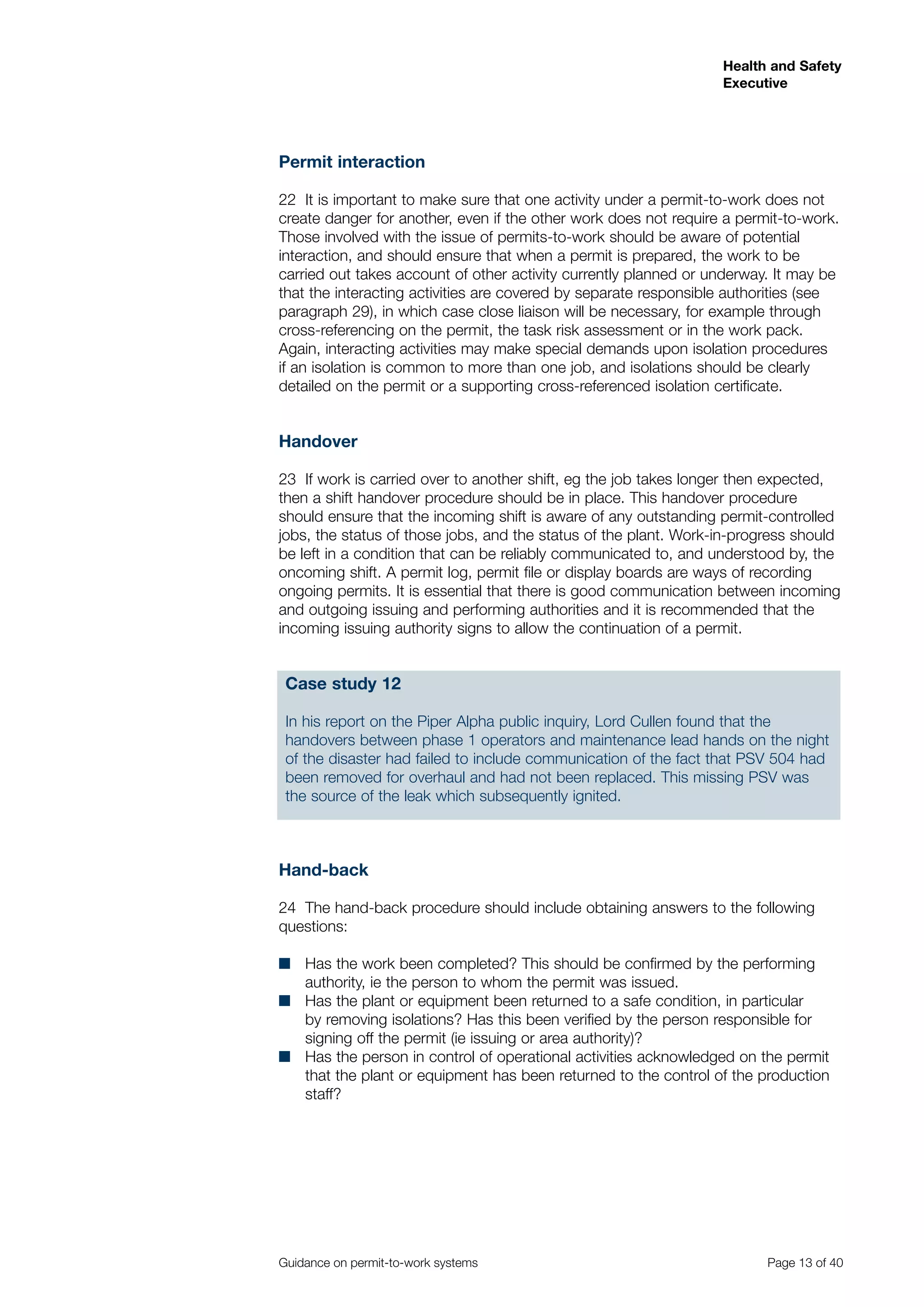 Hsg250 guidance on_permit_to_work_systems | PDF