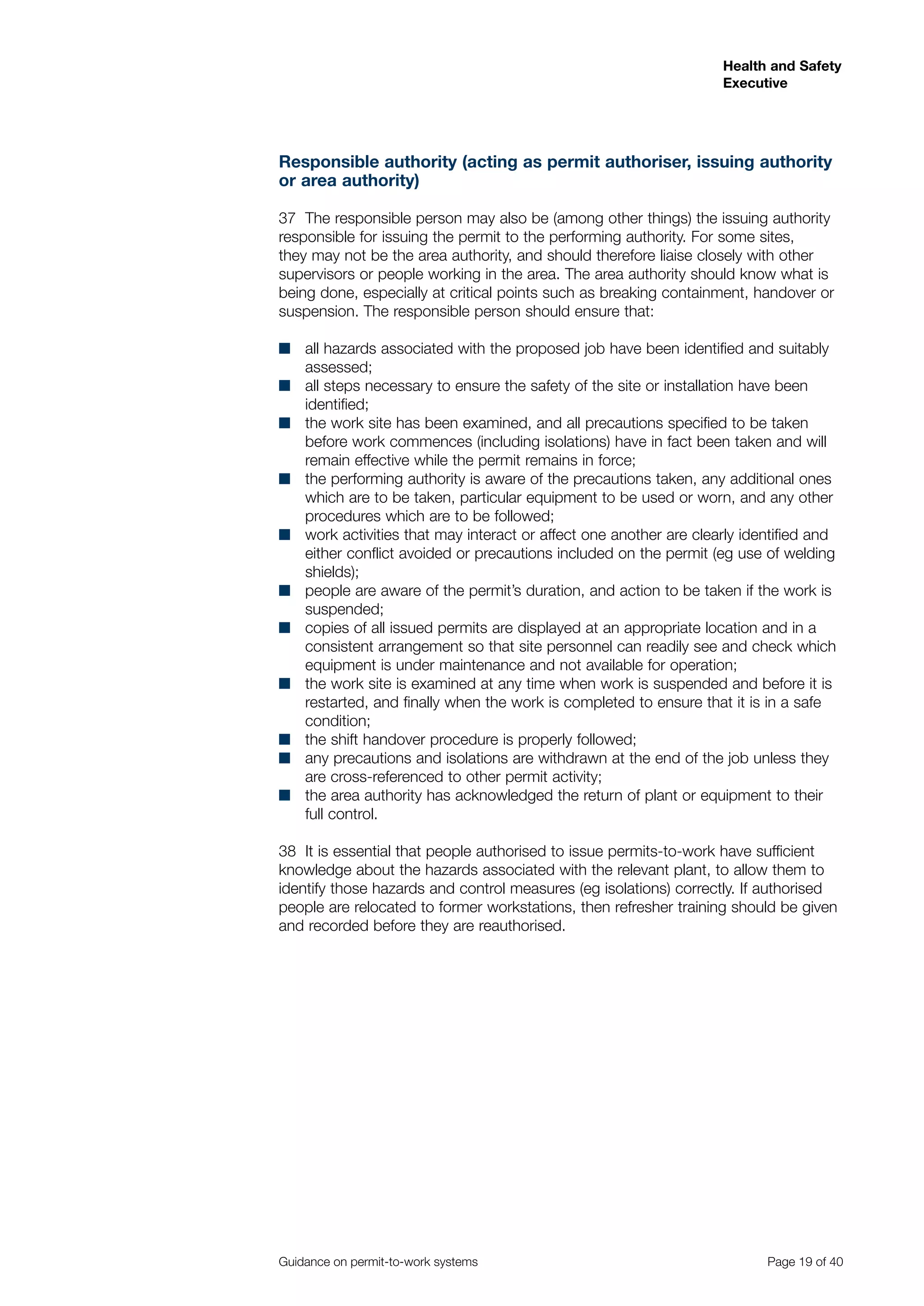 Hsg250 guidance on_permit_to_work_systems | PDF