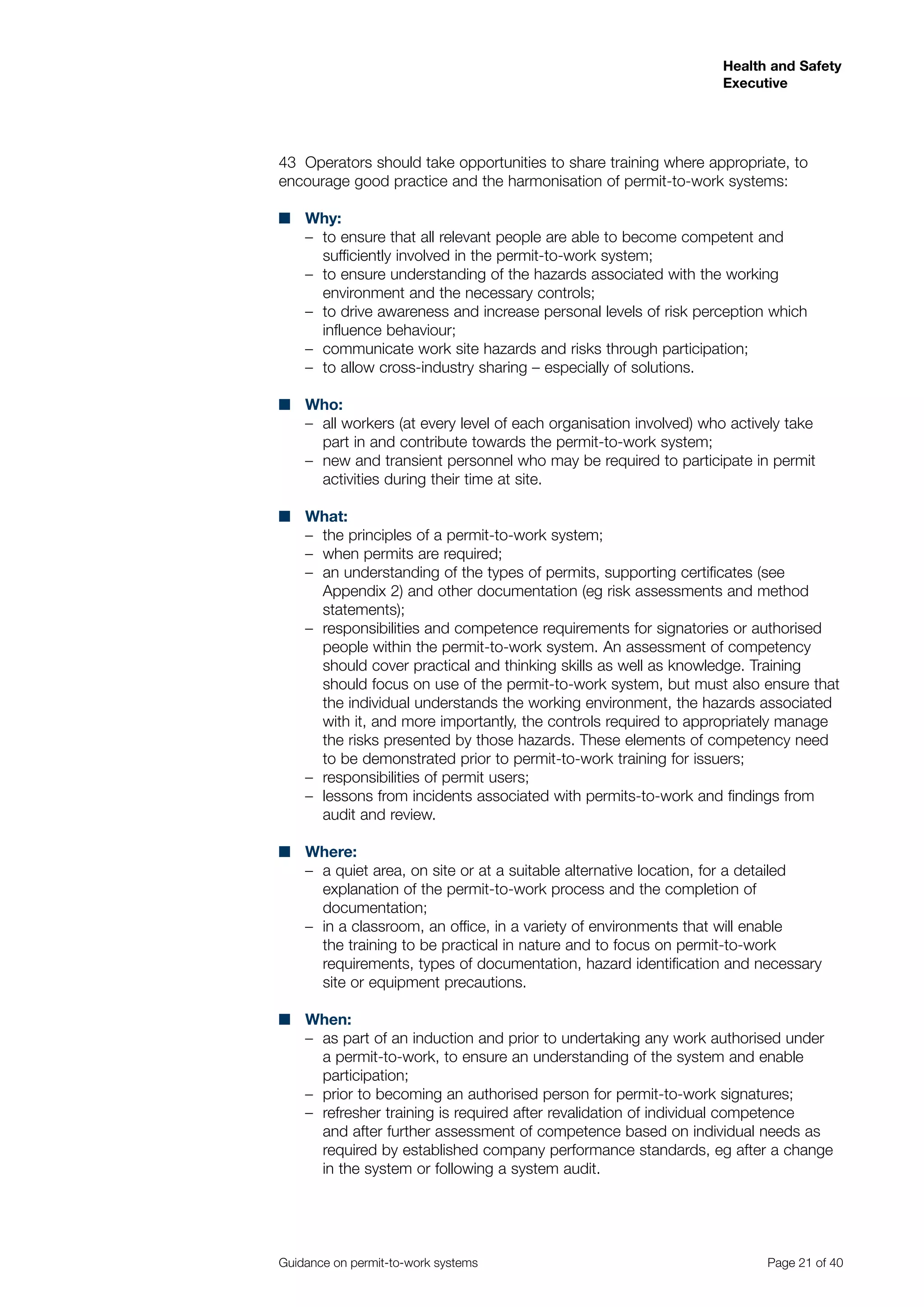 Hsg250 guidance on_permit_to_work_systems | PDF