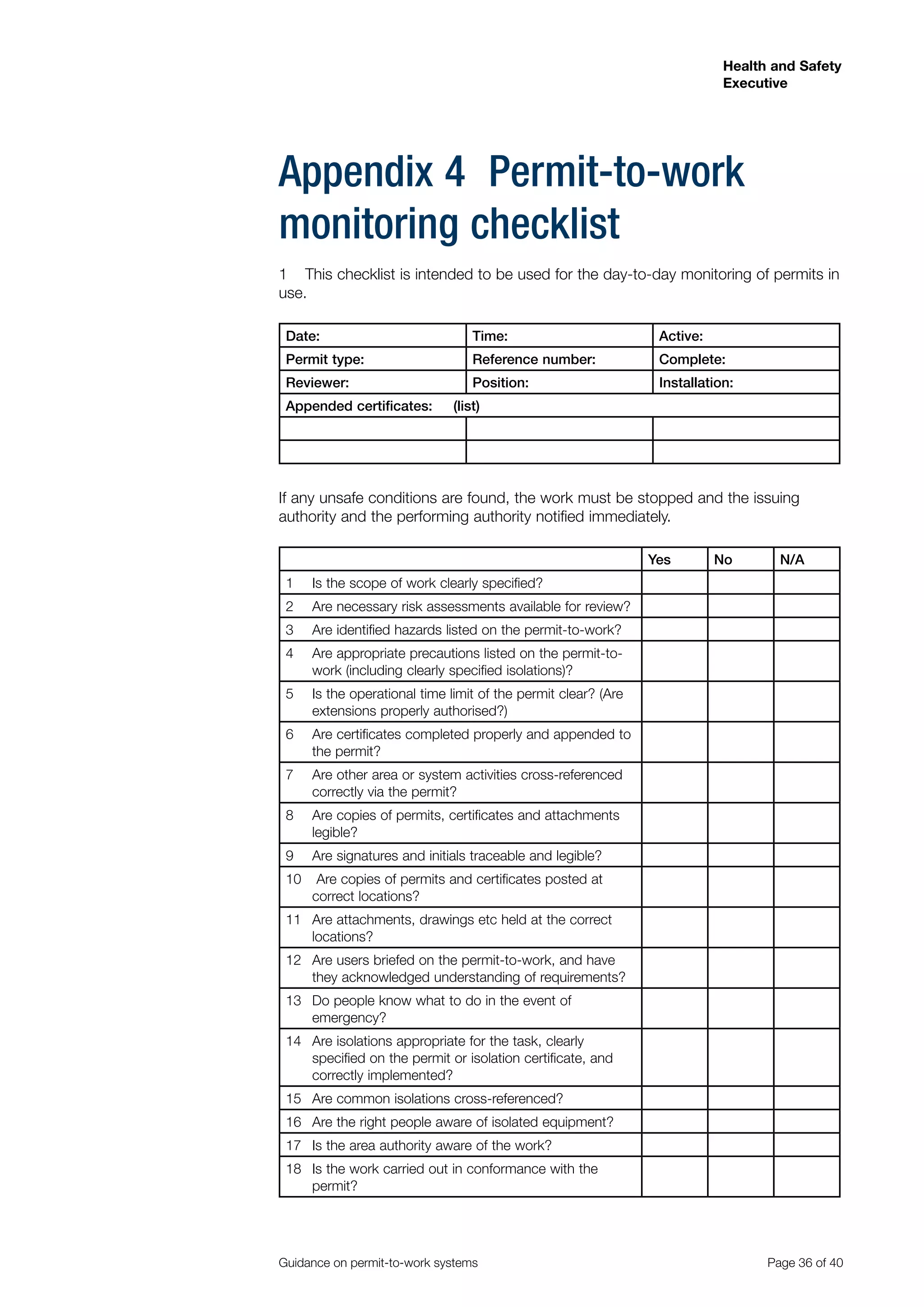 Hsg250 guidance on_permit_to_work_systems | PDF