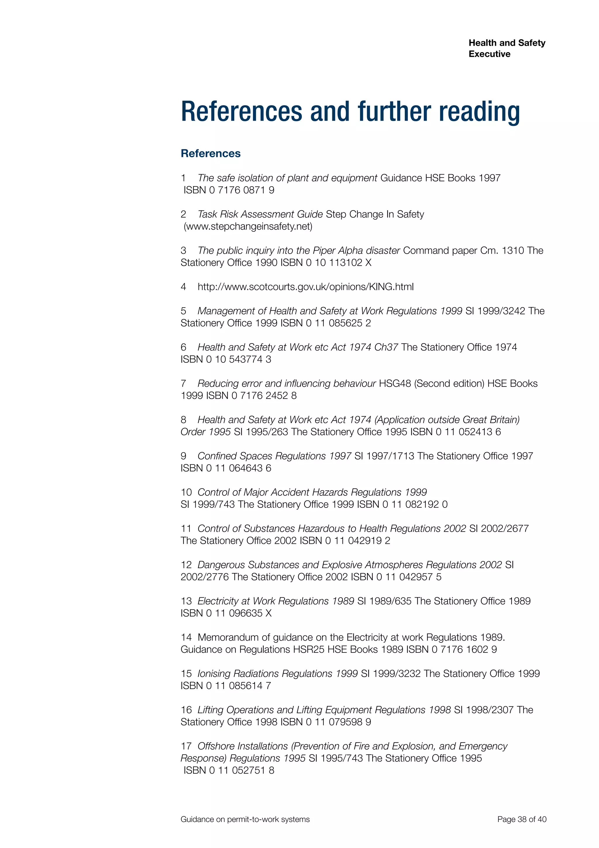 Hsg250 guidance on_permit_to_work_systems | PDF