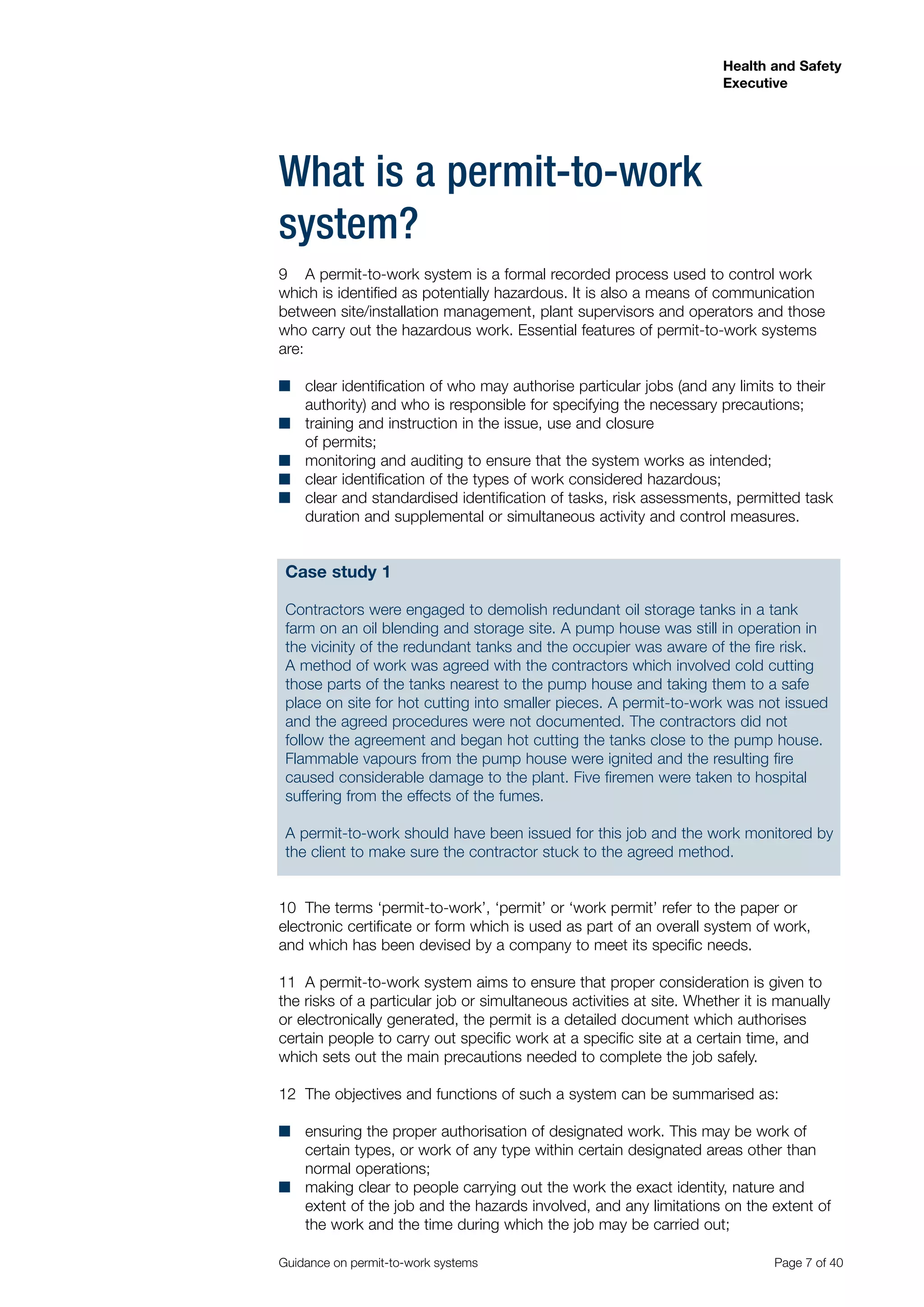 Hsg250 guidance on_permit_to_work_systems | PDF