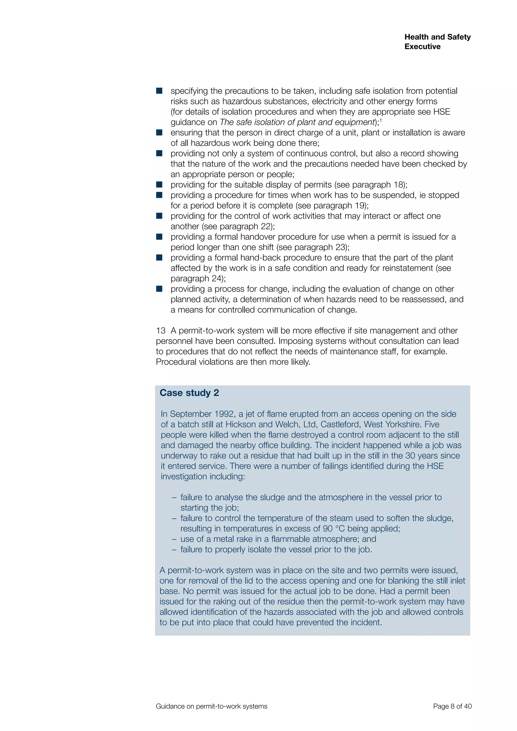 Hsg250 guidance on_permit_to_work_systems | PDF