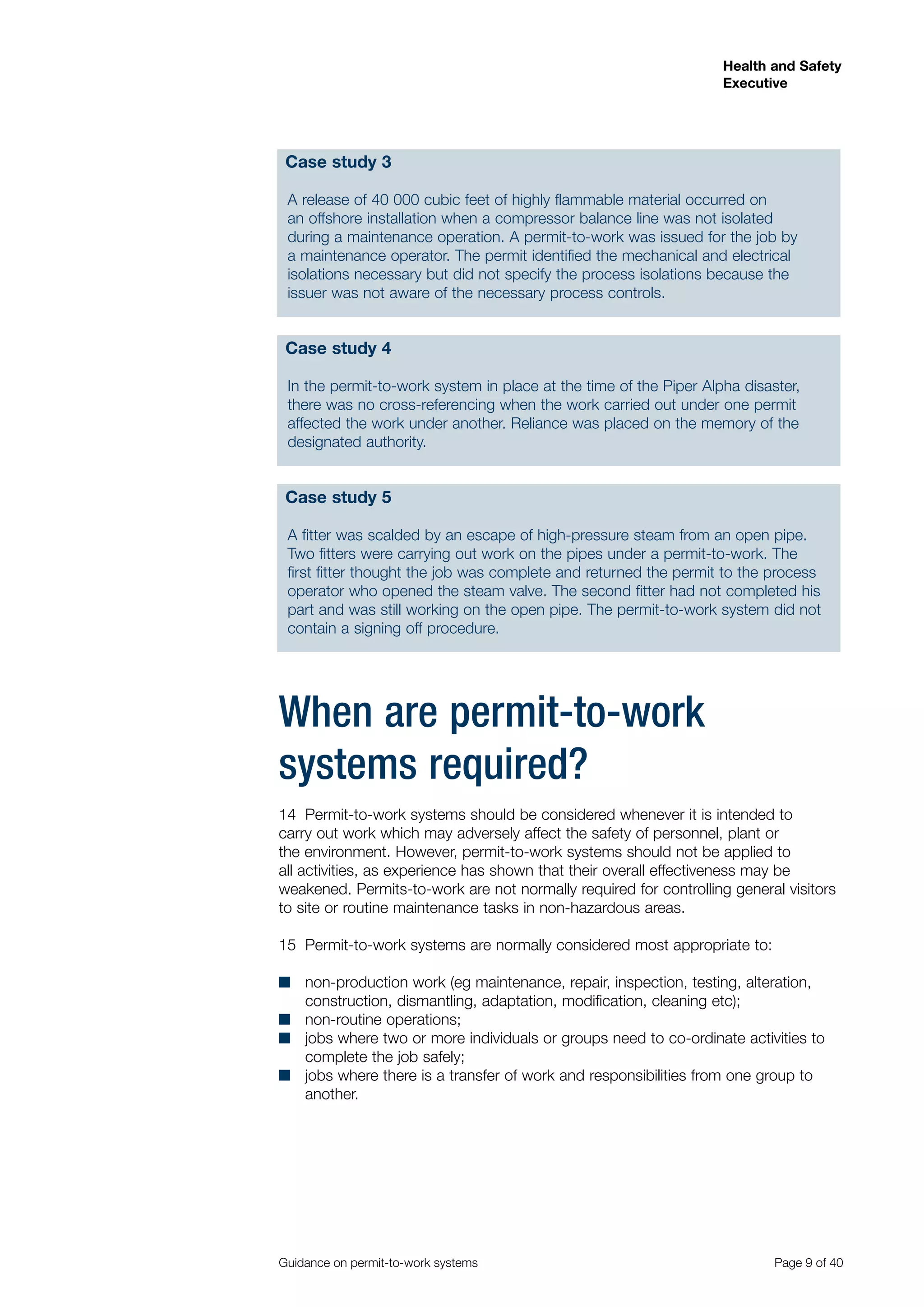 Hsg250 guidance on_permit_to_work_systems | PDF