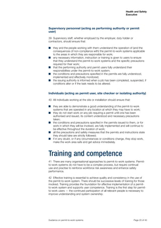 Hsg250 guidance on_permit_to_work_systems | PDF