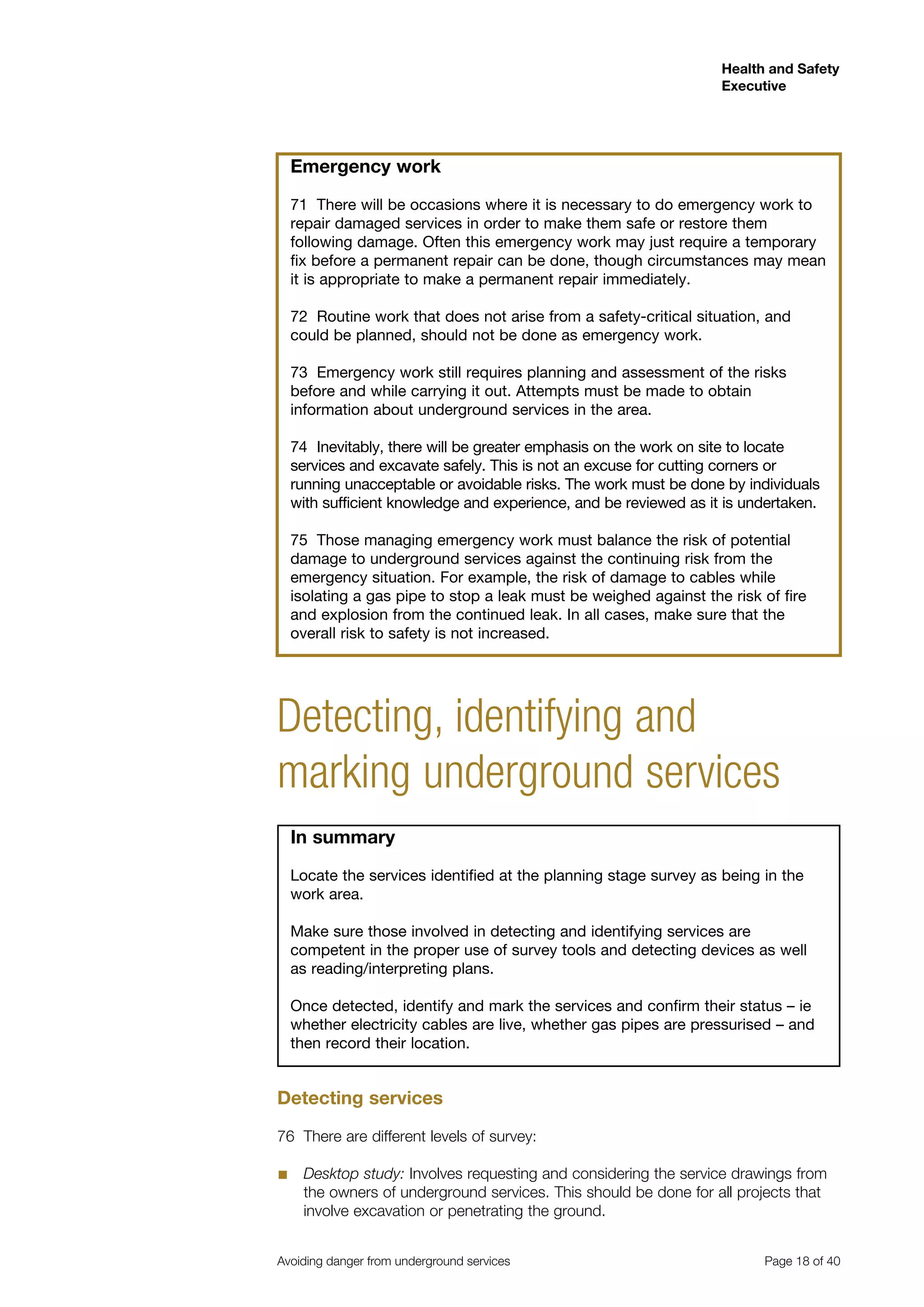 HSG47 Avoiding Danger From Underground Services (HSE 3rd Edition 2014 ...