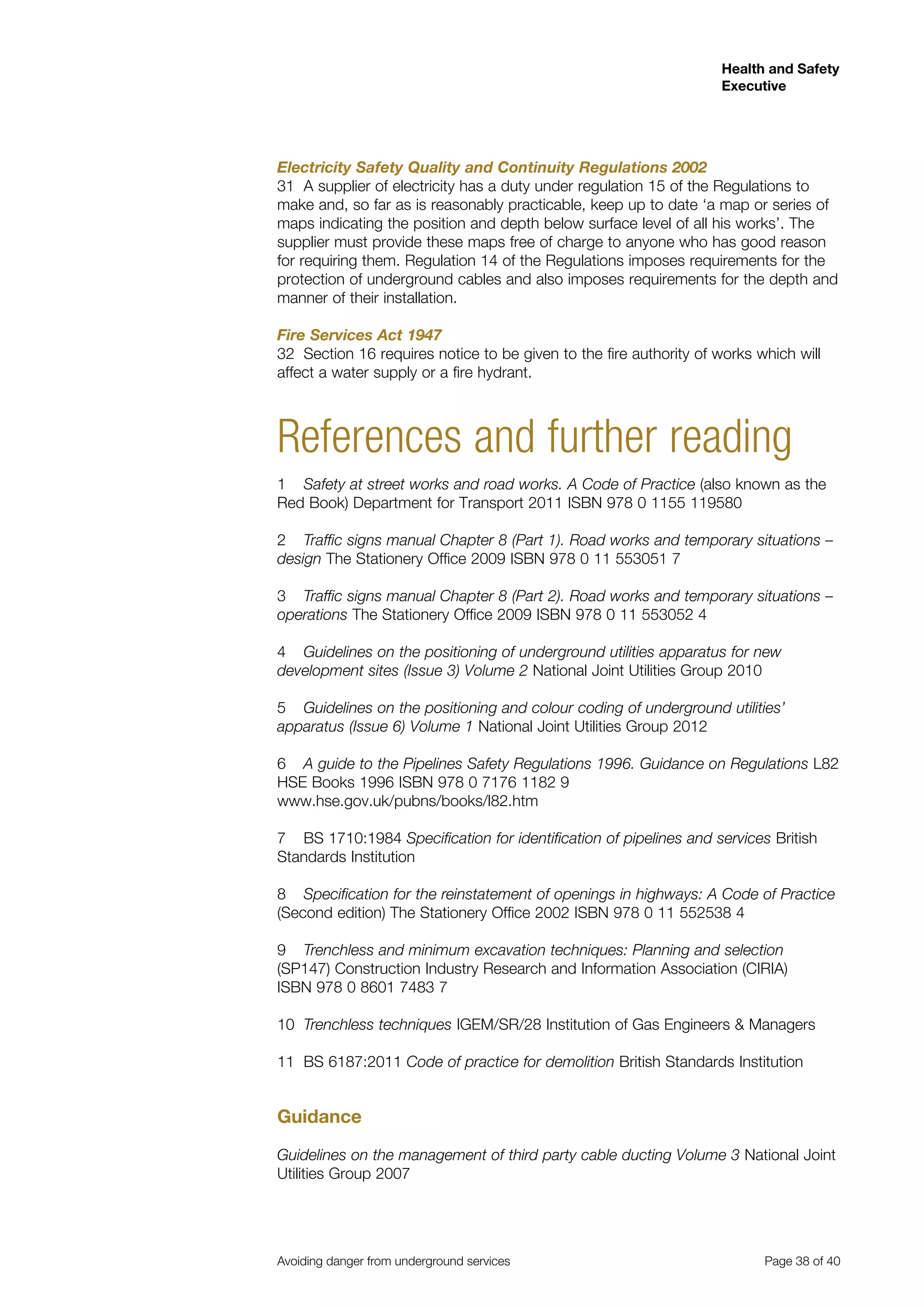 HSG47 Avoiding Danger From Underground Services (HSE 3rd Edition 2014 ...