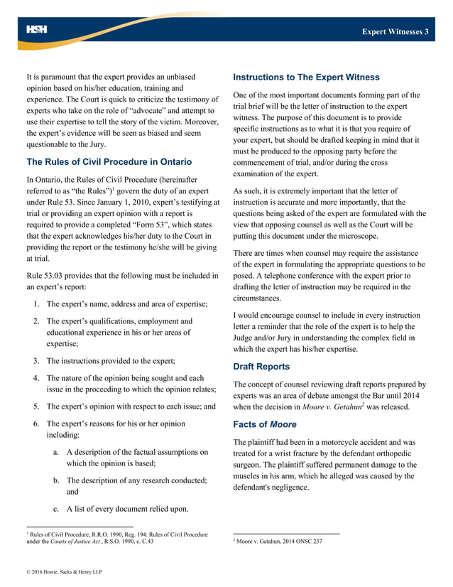 Expert Witnesses: The Who, What, When And How Of Retaining Experts And ...