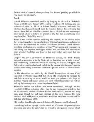 Harold shipman | PDF