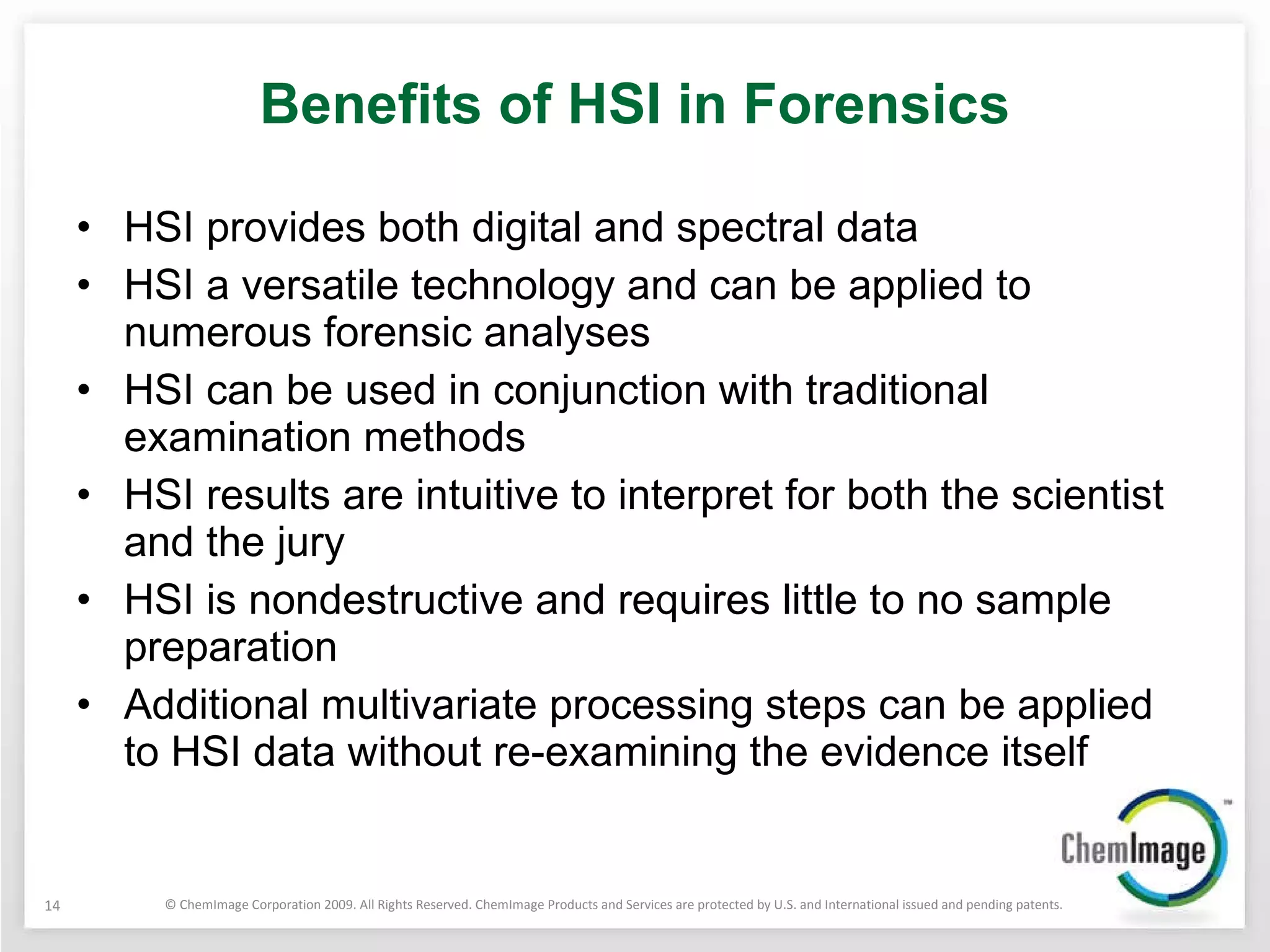 Hyperspectral imaging for forensic examination | PPT