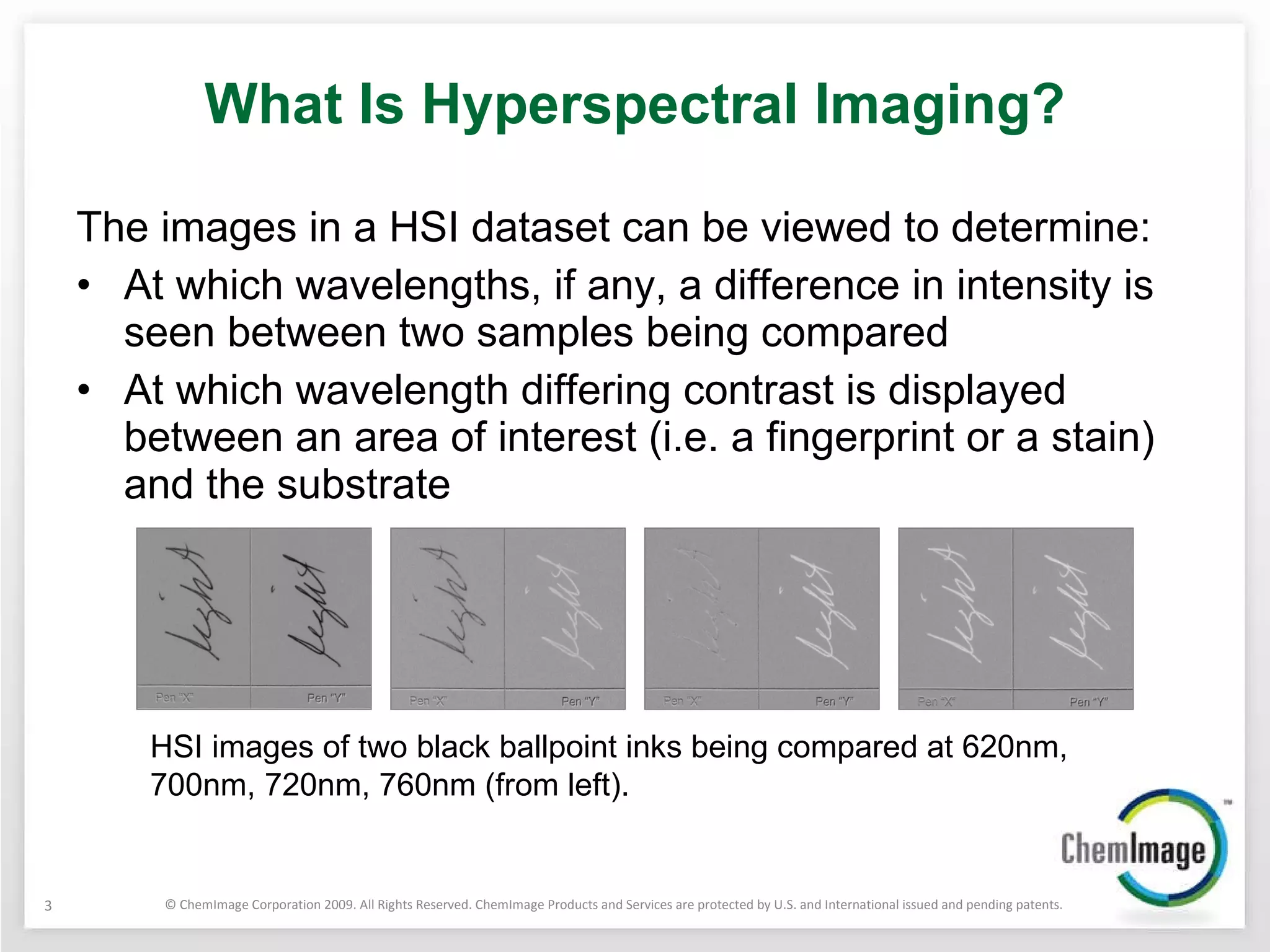Hyperspectral imaging for forensic examination | PPT