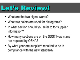 RRHS OSHA Hazard Communication Standard Presentation | PPT