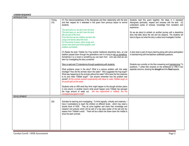 Hsie lesson plan | PPT