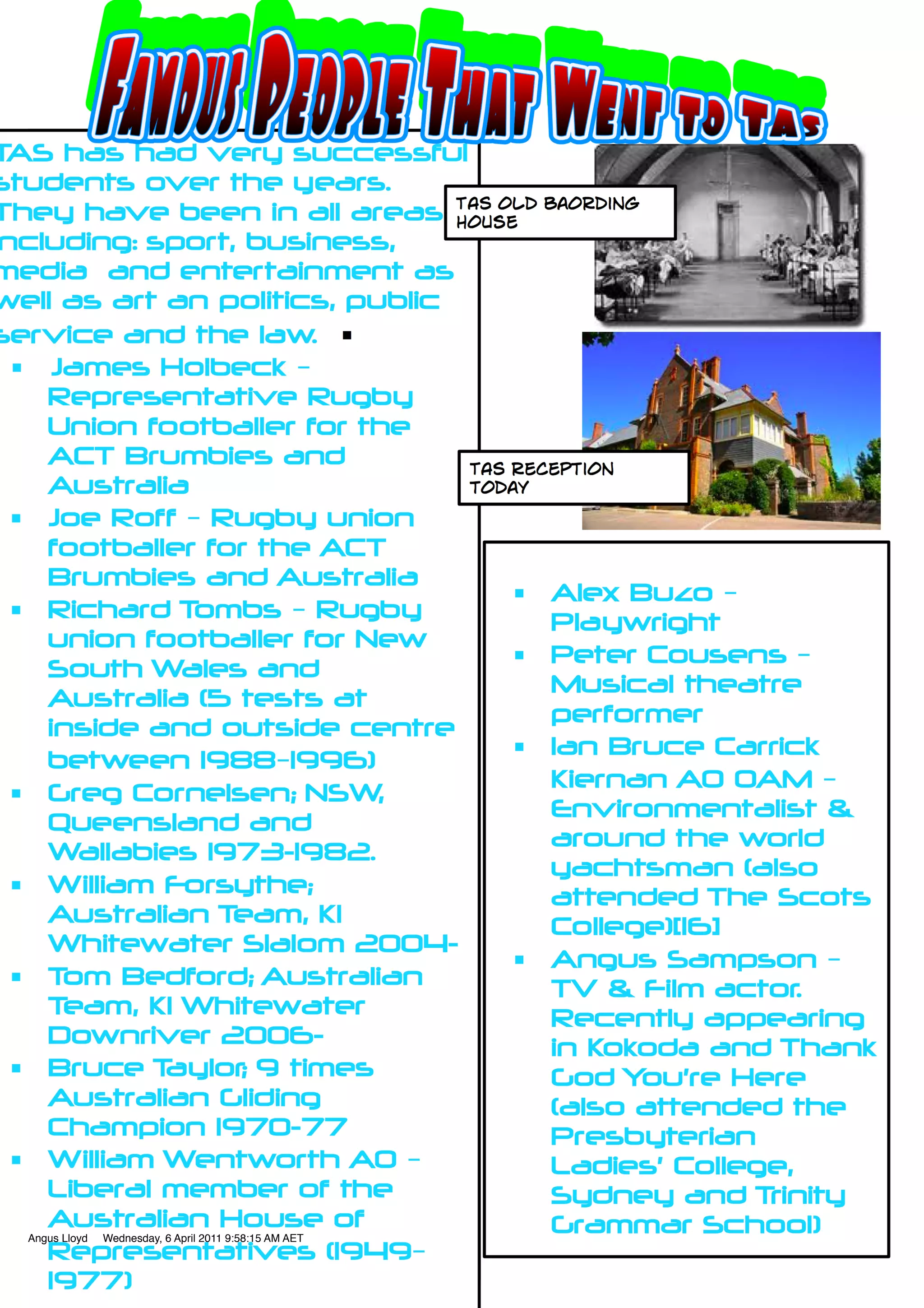 Hsie tas history lloyd | PDF