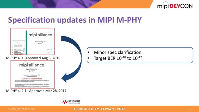 MPI DevCon Hsinchu City 2017: Next generation MIPI Physical Layer ...