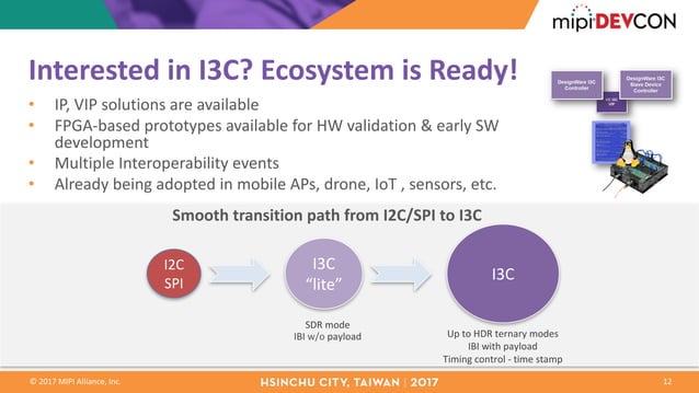 MPI DevCon Hsinchu City 2017: Building Intelligent, High-Speed Sensor Connectivity with MIPI I3C ...
