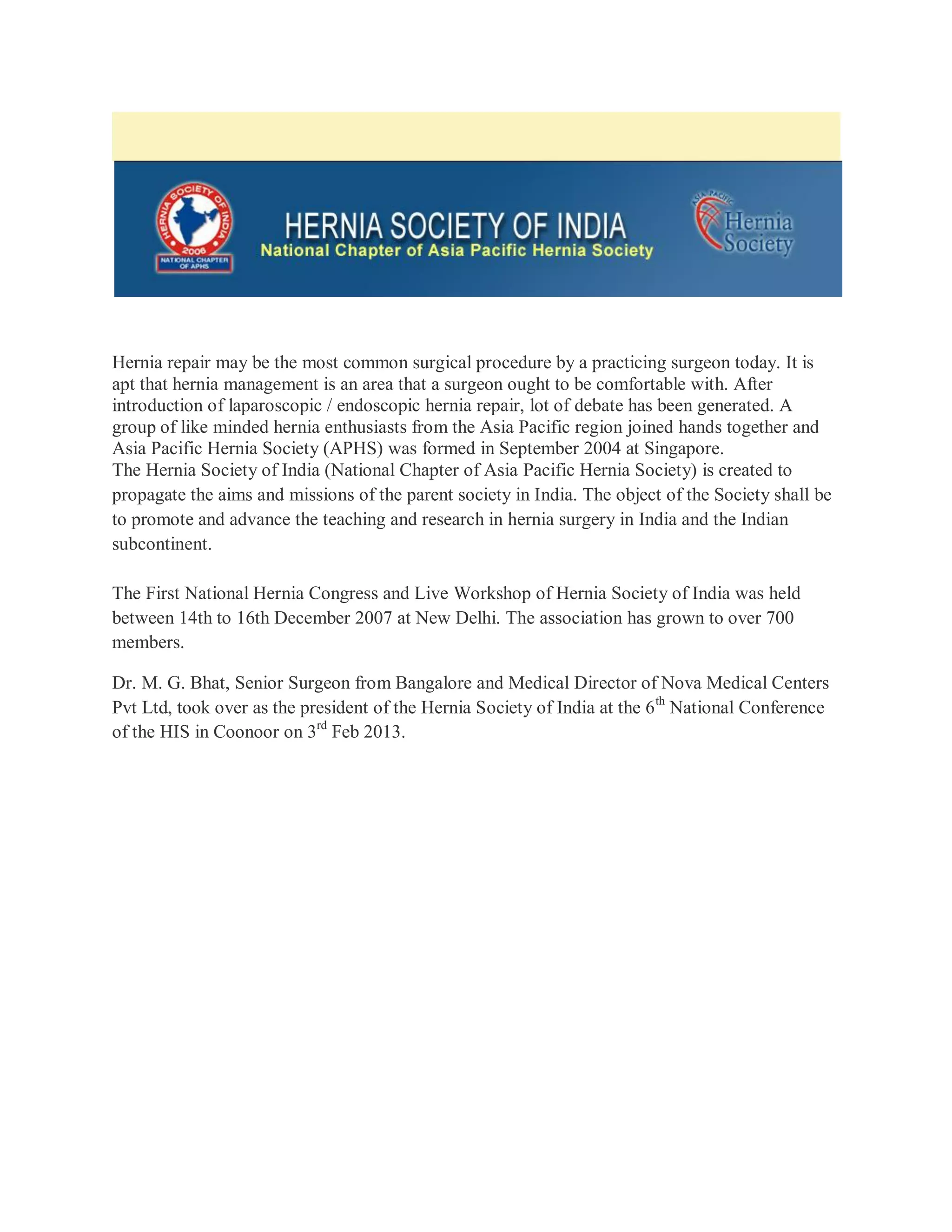 Dr Bhat, Medical Director of Nova Medical Centers Pvt. Ltd. takes over ...